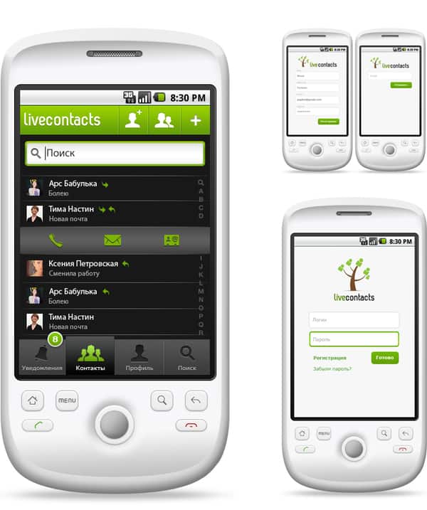 Live Contacts App by Artem Osetrov