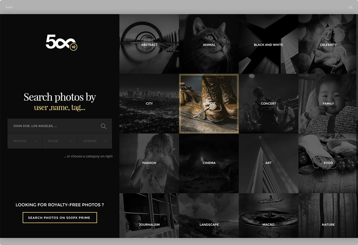 500px Redesign Concept by Julien Fischer | Design Ideas