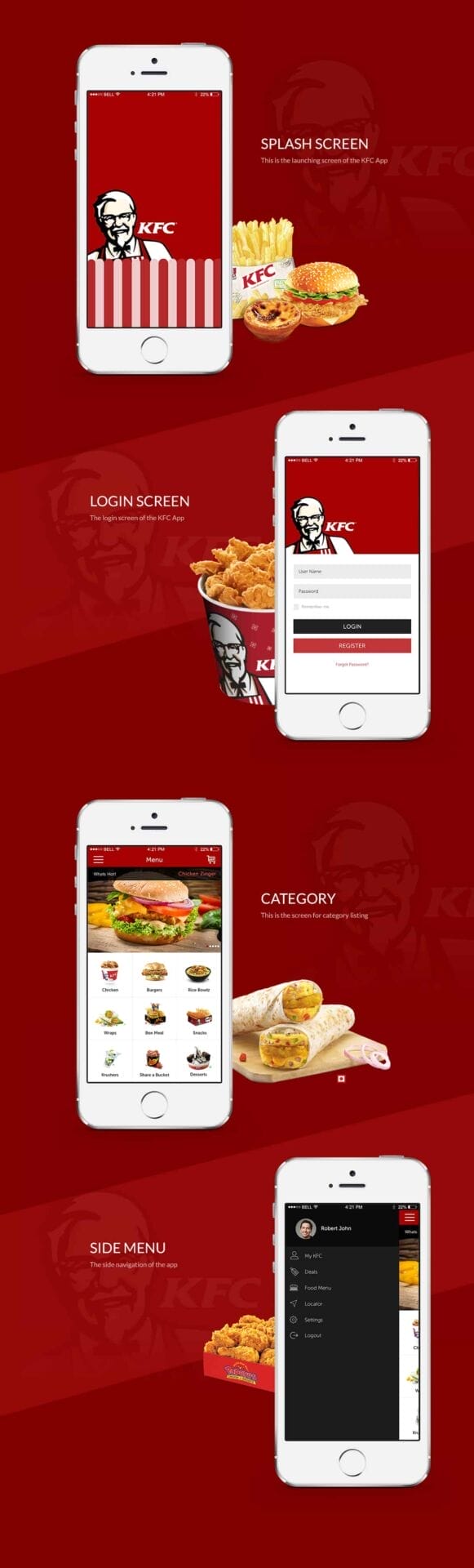 KFC App Redesign Concept by Monish Am | Design Ideas