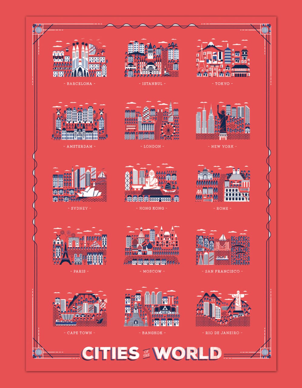 Cities of The World Poster by Daniele Simonelli | Design Ideas