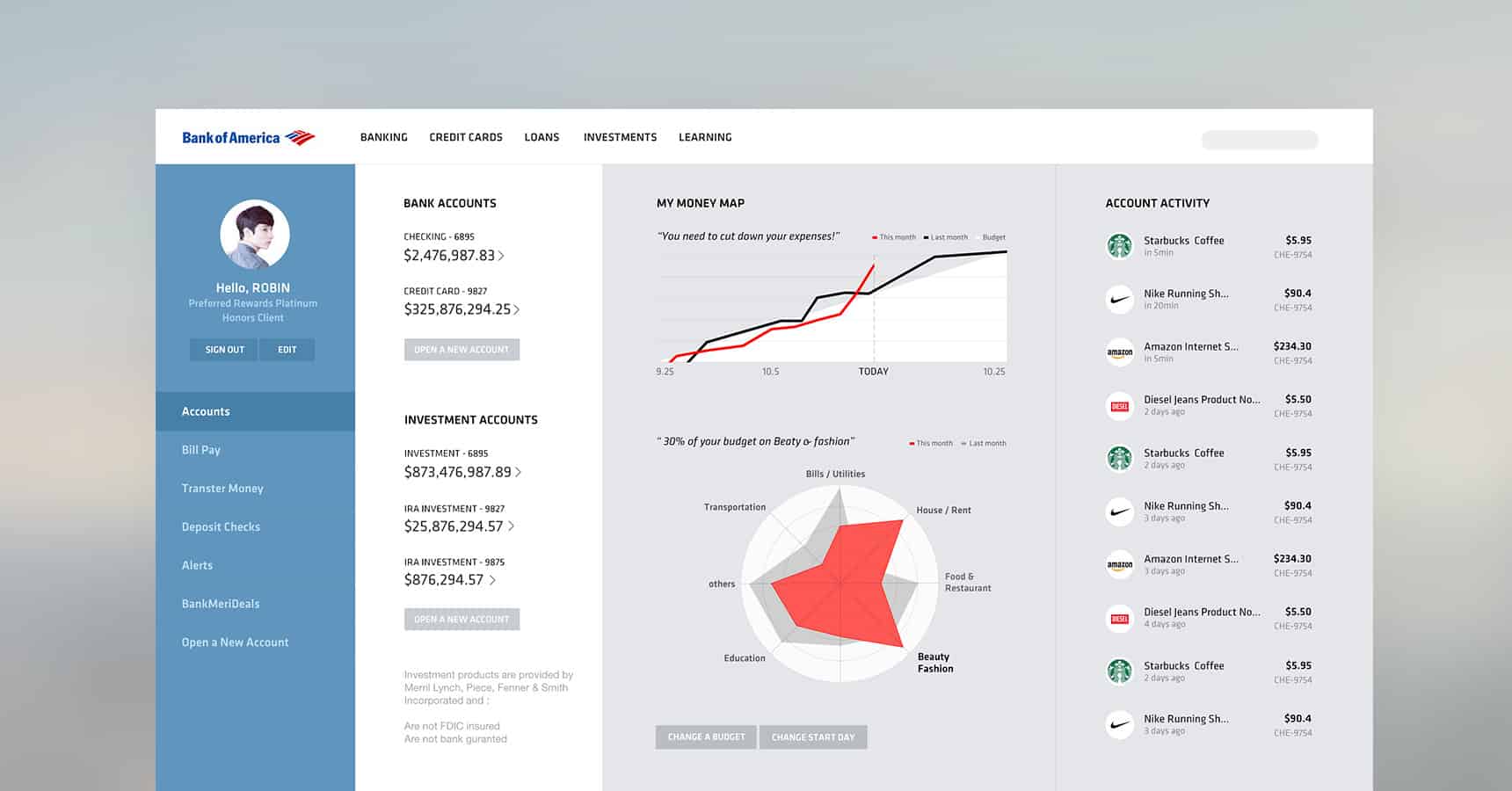 Banking Service UI by Kyoungok Park | Design Ideas