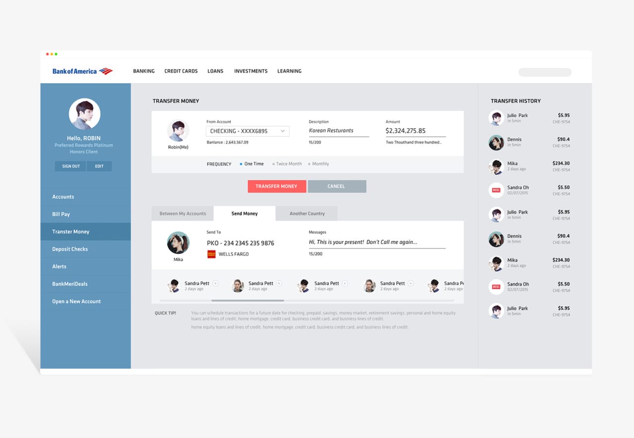 Banking Service UI by Kyoungok Park | Design Ideas
