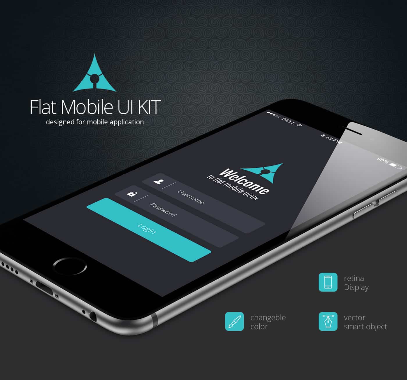 Flat Mobile App UI Kit | Design Ideas