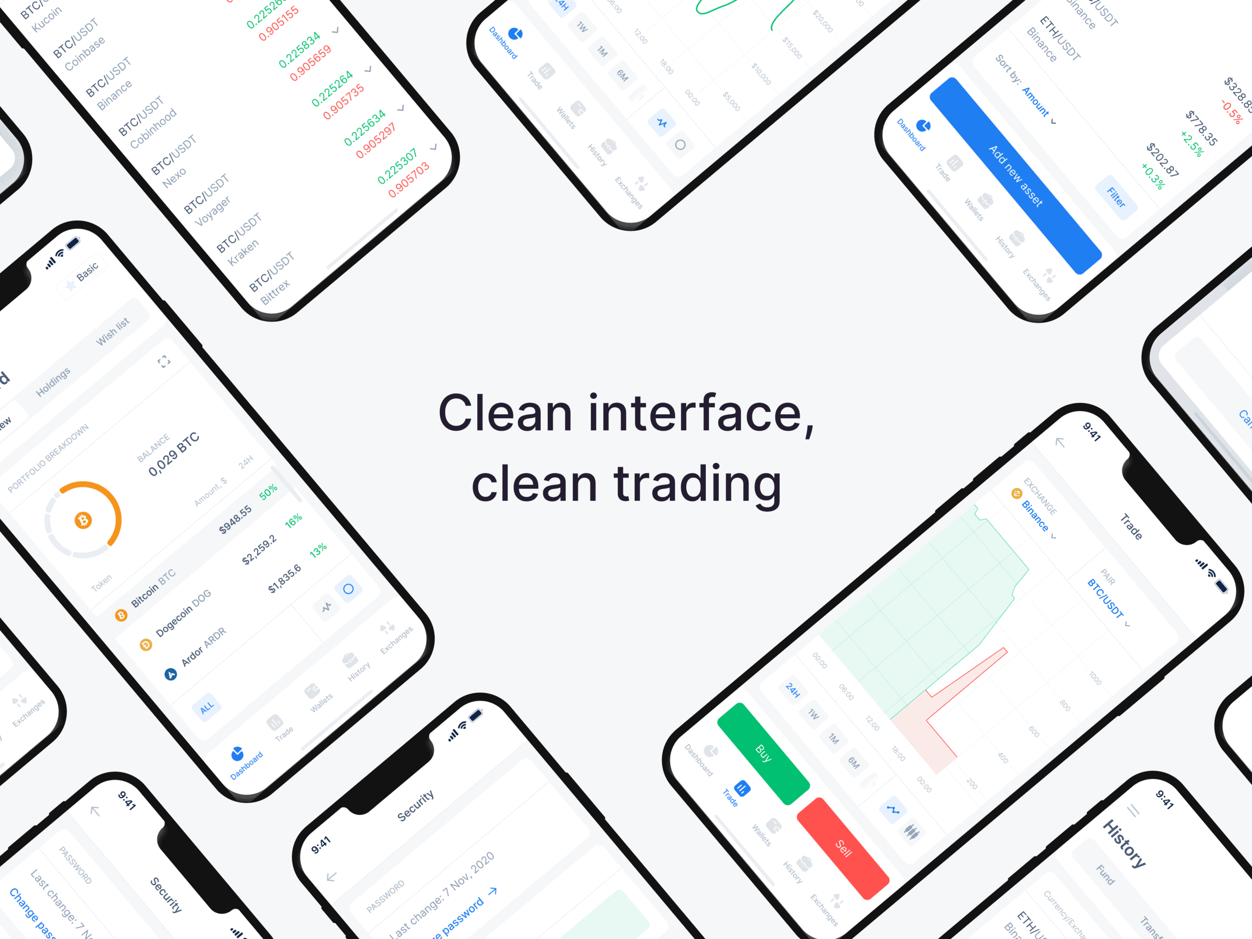 Mobile app design for crypto trading terminal | Design Ideas