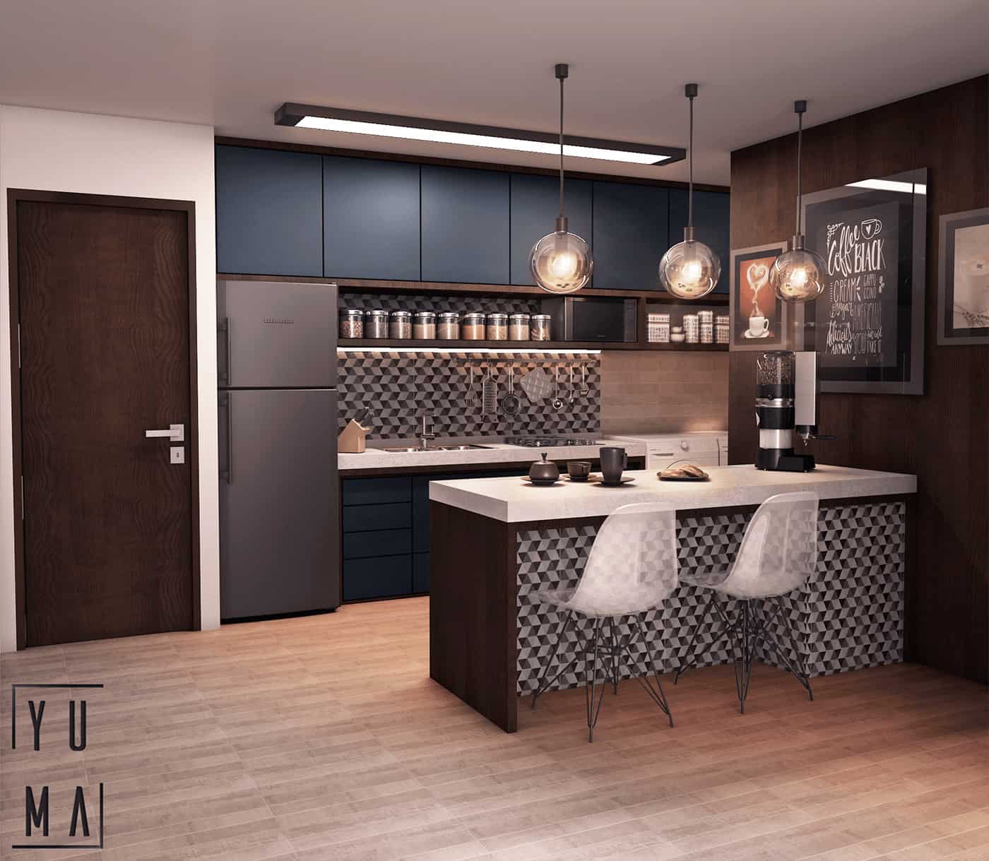 Cozinha Azul Petróleo | Blue Petroleum Kitchen | Design Ideas