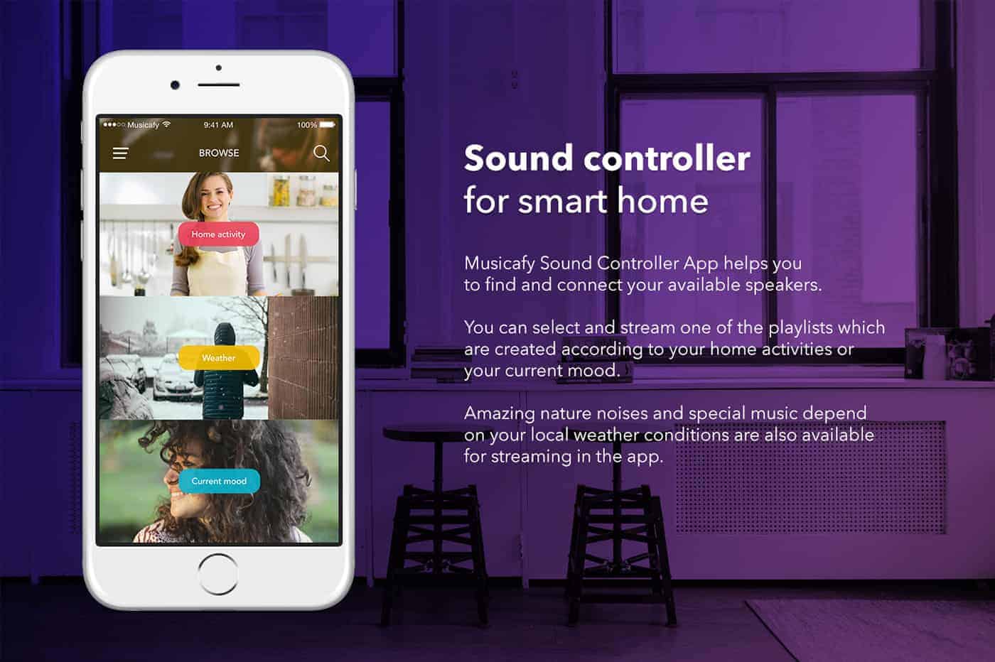 Musicafy - Smart Home Sound Controller App Concept | Design Ideas