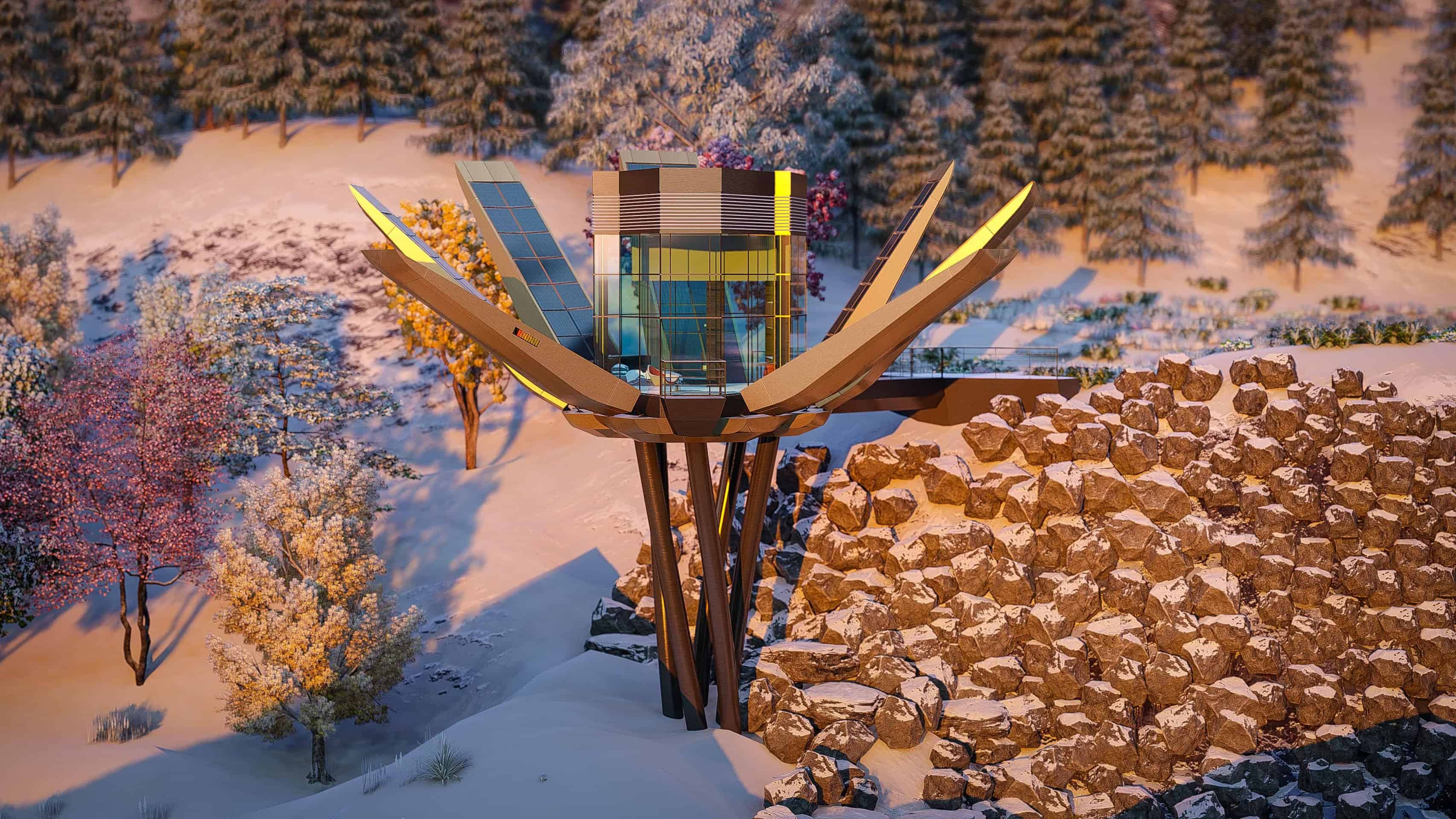 Futuristic Sustainable Mountain Pod | Design Ideas