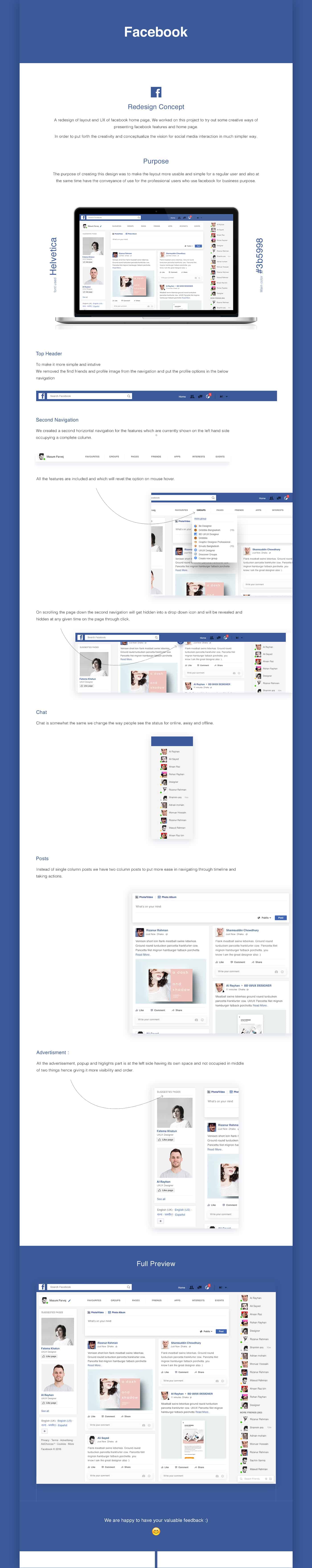 Facebook Home Page Redesign | Design Ideas