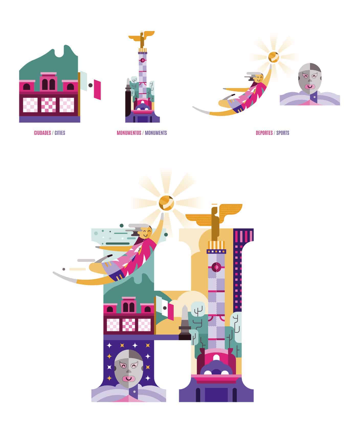 ¡HOLA! // illustrated lettering | Design Ideas