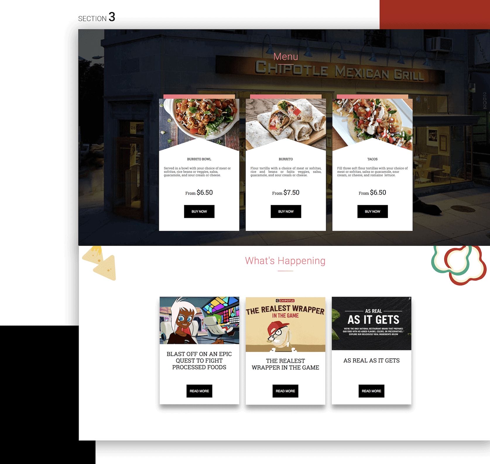 Chipotle Website Concept | Design Ideas
