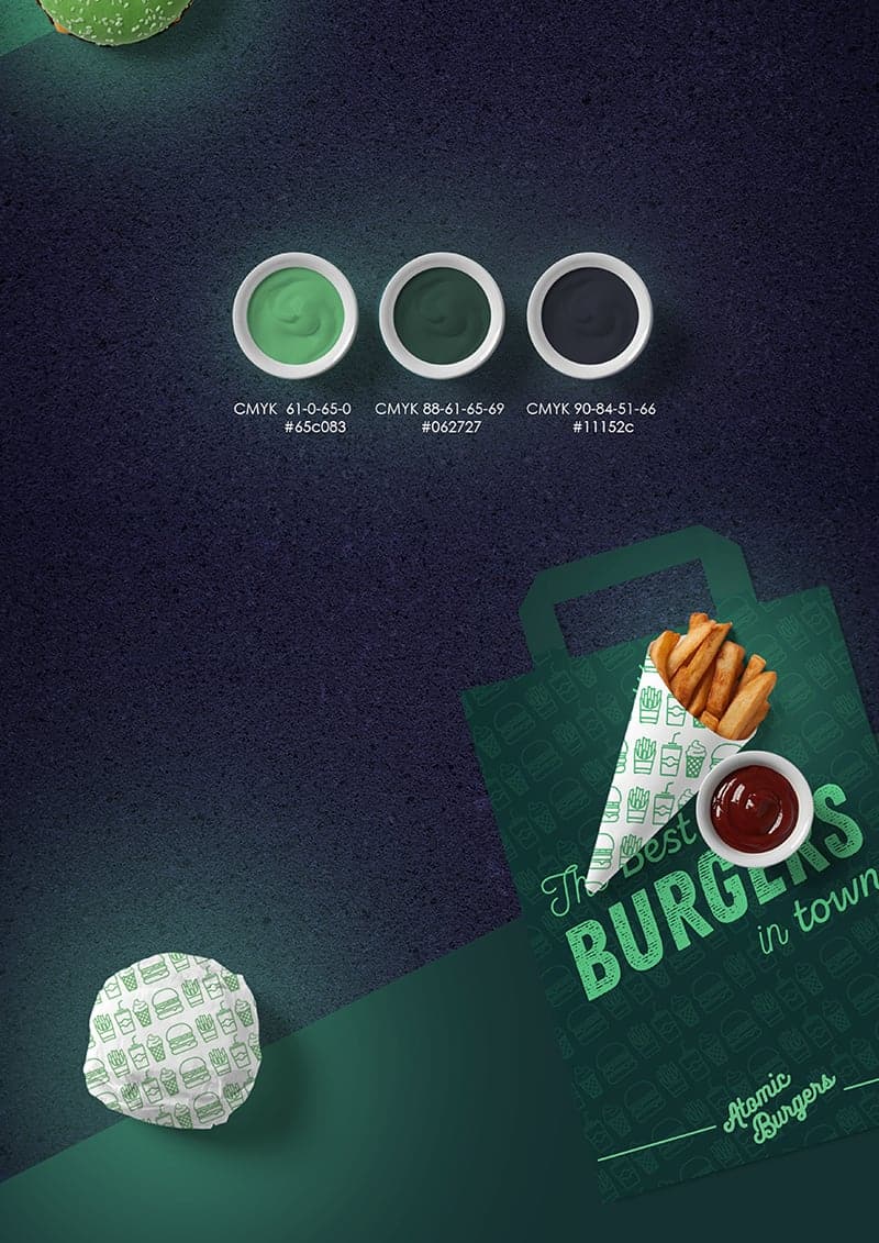 Atomic Burgers Branding | Design Ideas