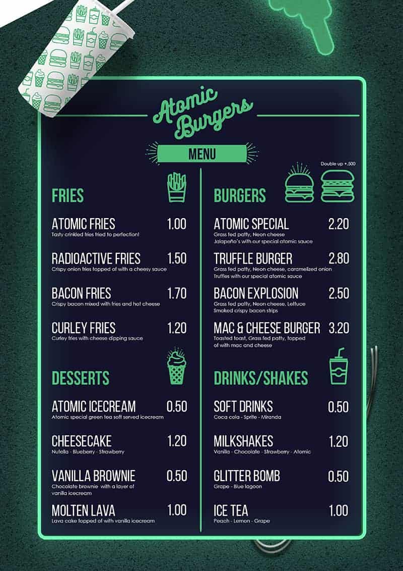 Atomic Burgers Branding | Design Ideas