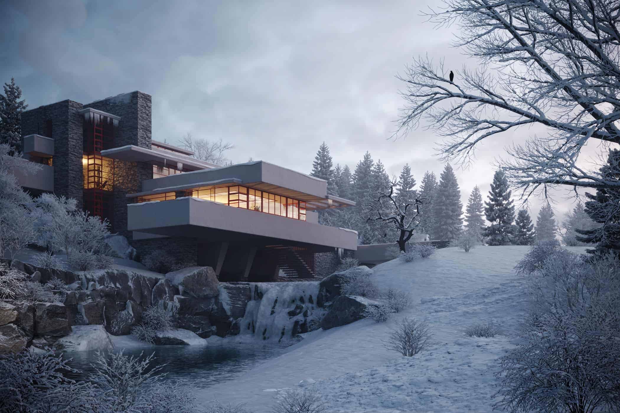 Falling Water House Winter