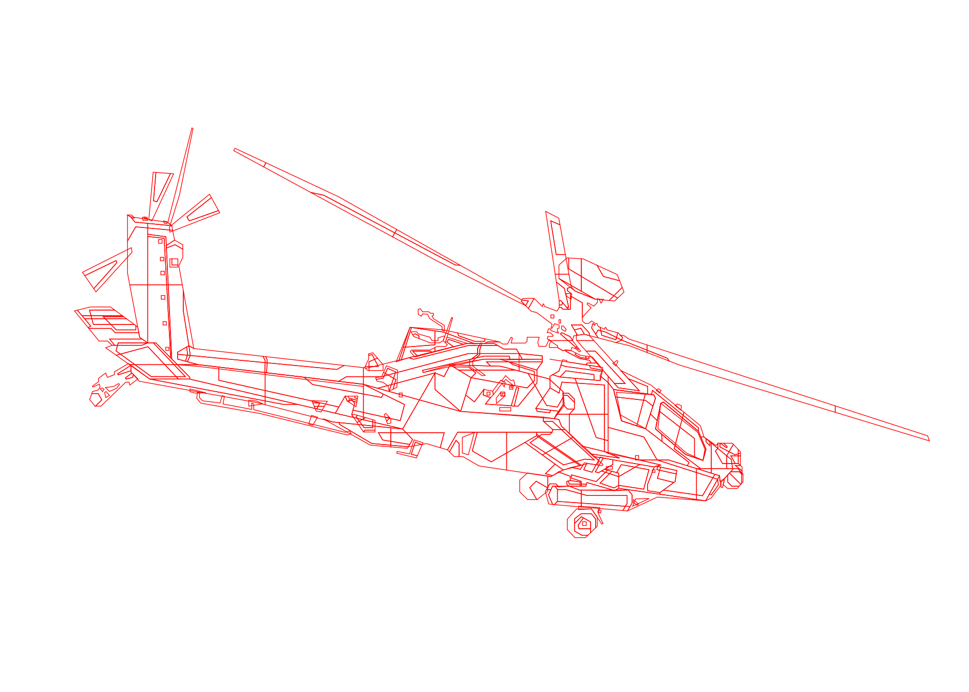 Apache Longbow Helicopter Drawing