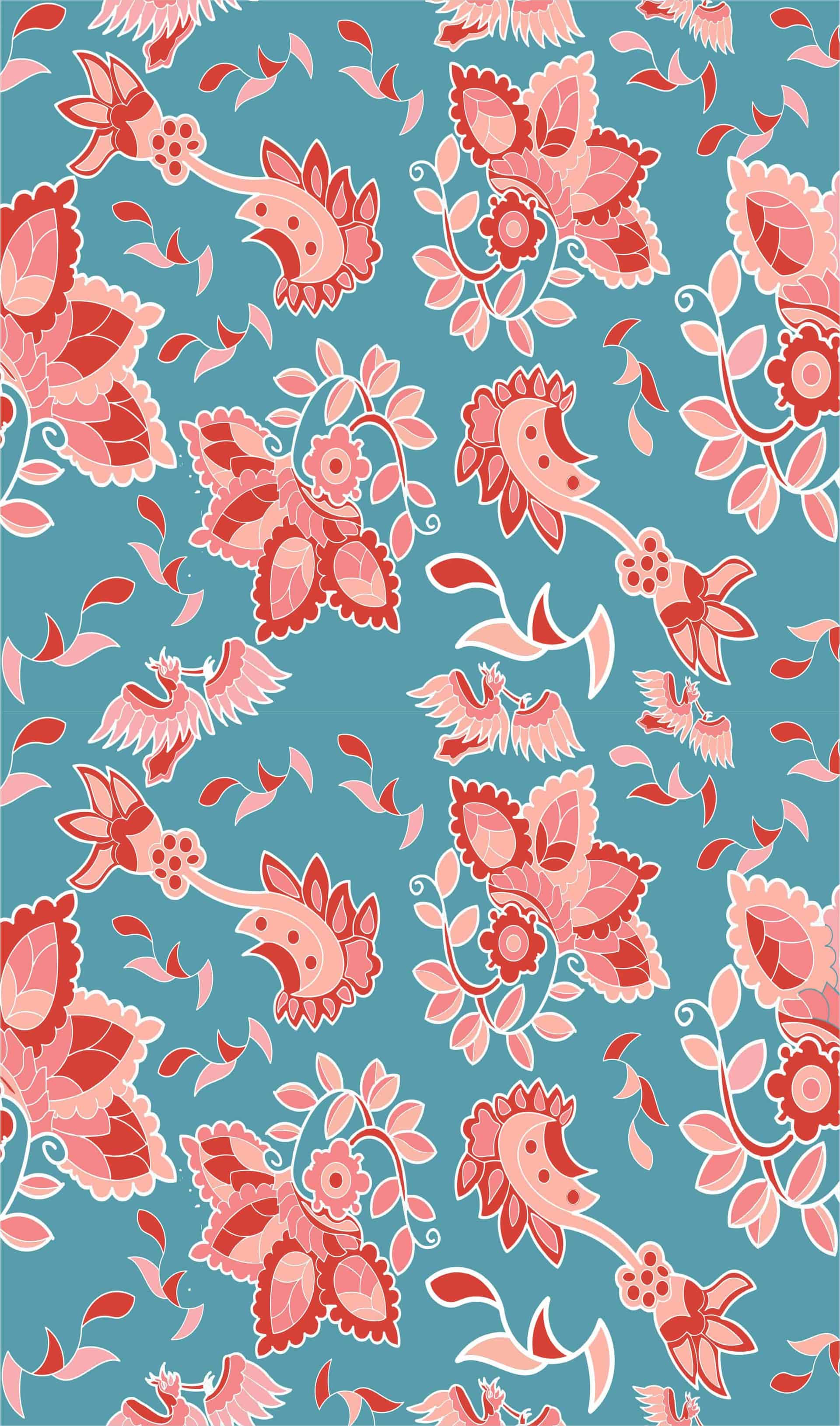 Living Coral Seamless Batik Motif For Mass Production (fabric screen ...