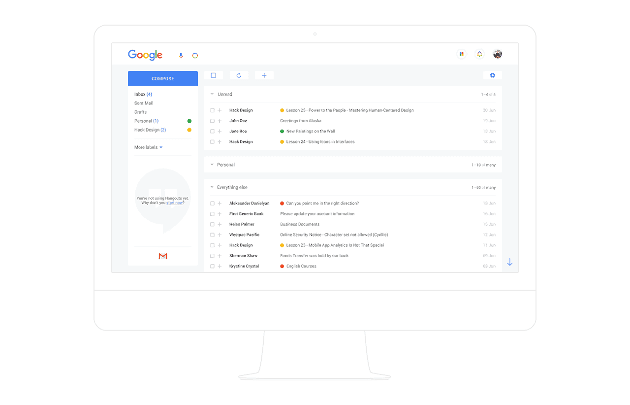 Gmail Redesign Concept | Design Ideas