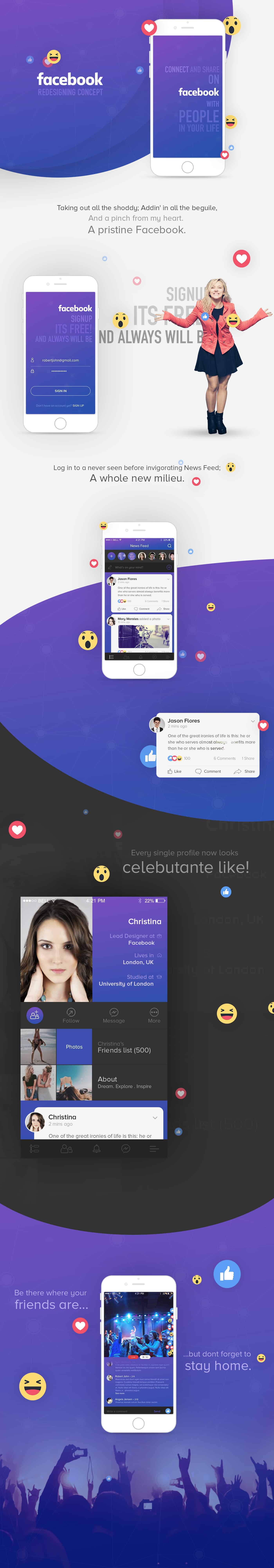 Facebook Redesigning Concept | Design Ideas