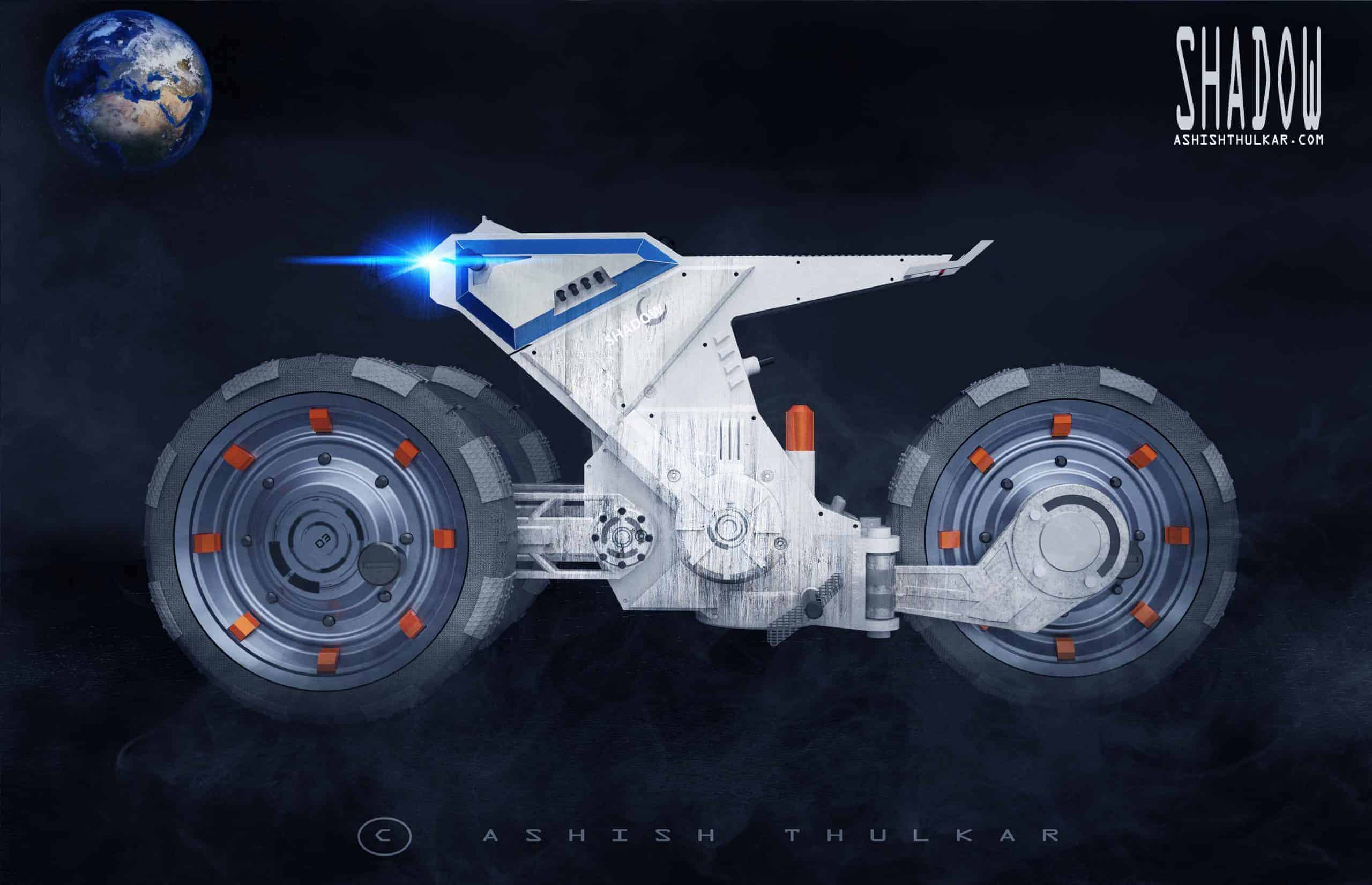 Shadow is a three wheel vehicle concept design for Lunar surface ...
