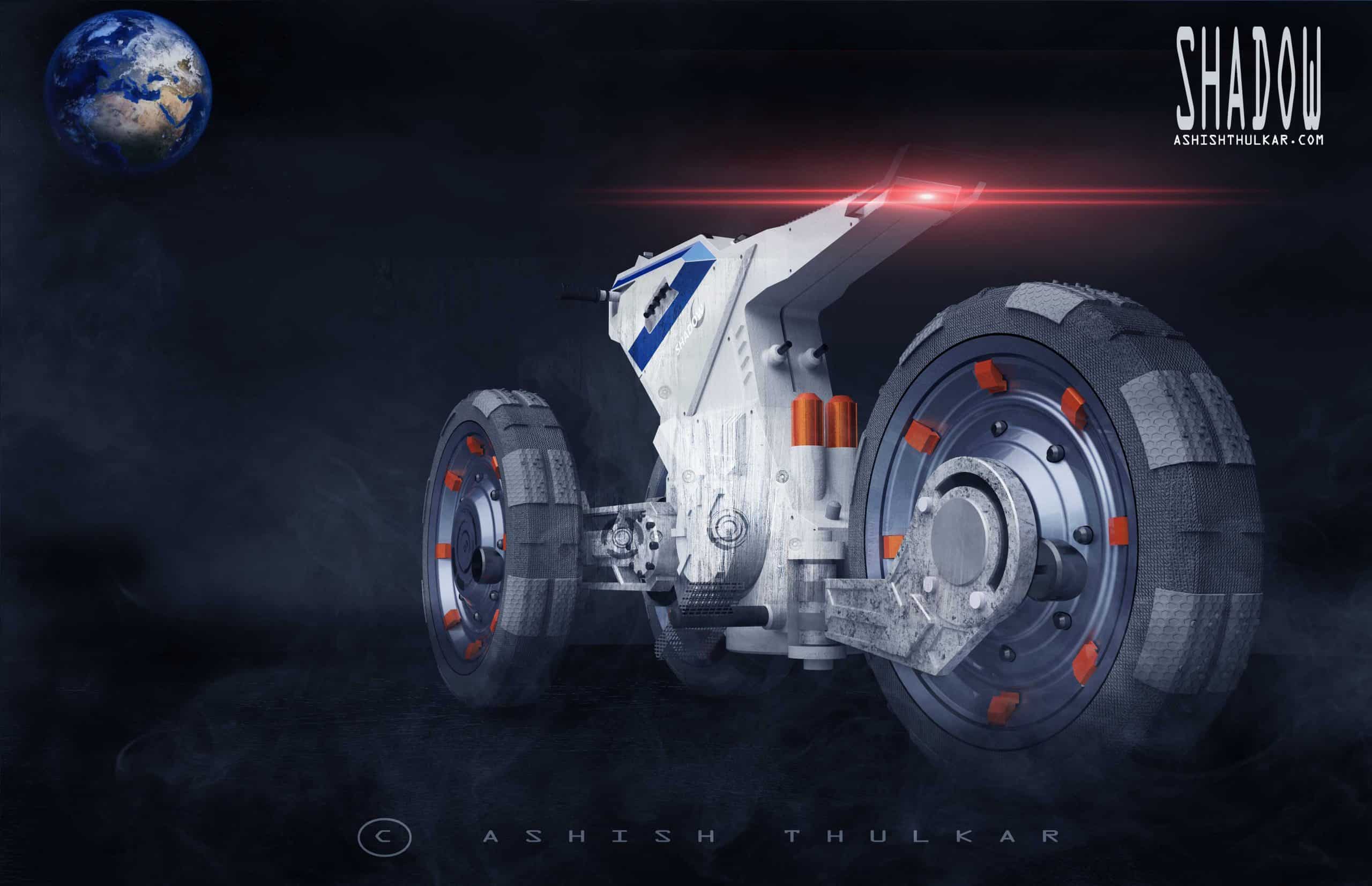 Shadow is a three wheel vehicle concept design for Lunar surface ...